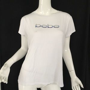 bebe | Tops | Bebe Rhinestone Logo Regular Plus Top Xl X 2x 3x | Poshmark